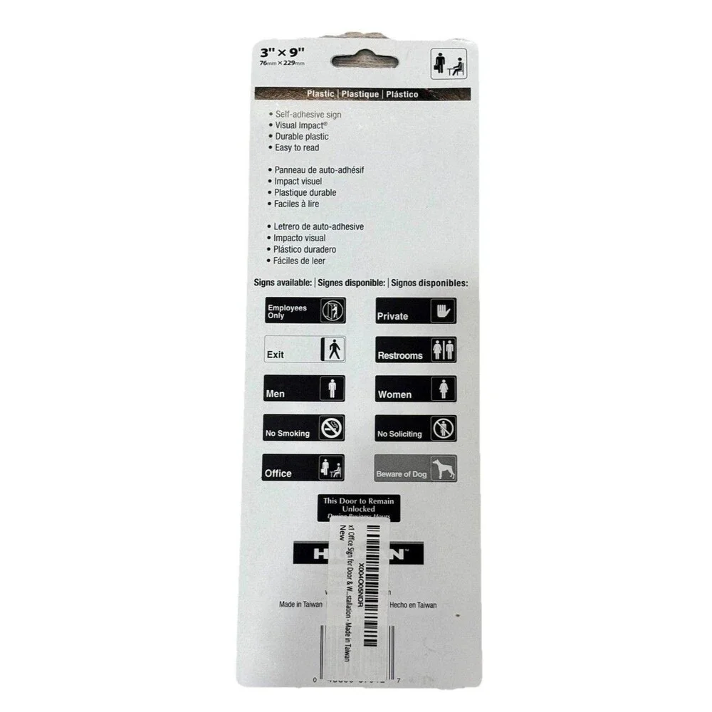 Hillman | Other | Hillman Office Door Sign 3x9 Inch Self Adhesive ...